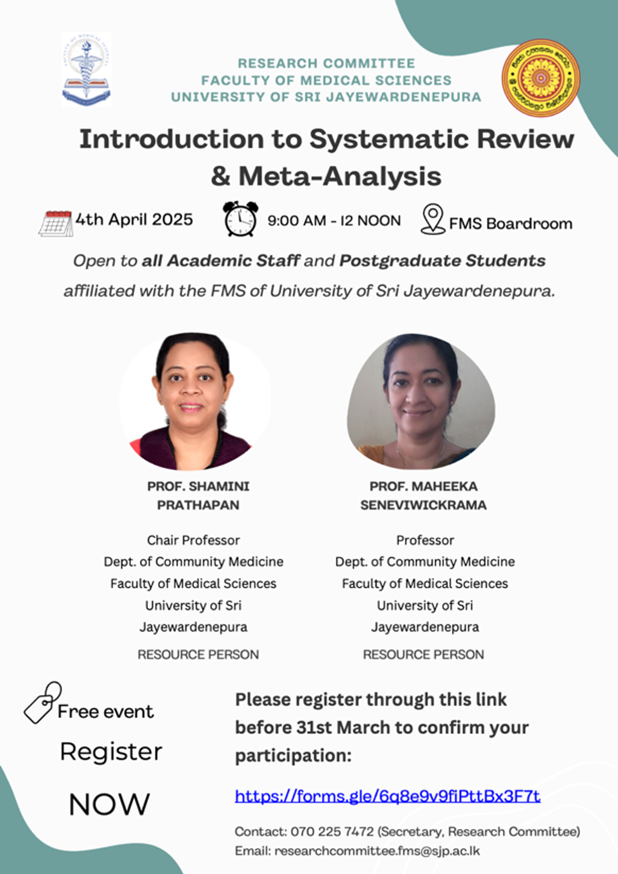 Research Committee – Introduction to Systematic Review & Meta-Analysis ...