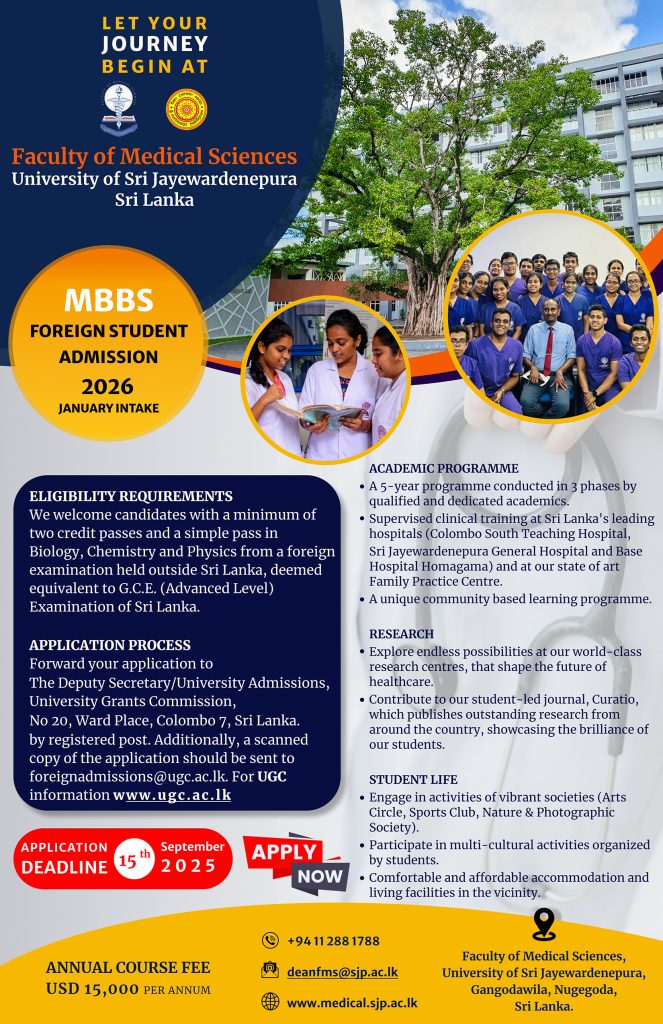 MBBS Foreign Student Admission – 2026 January Intake – Faculty of ...